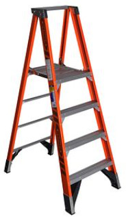 10FT REACH HEIGHT FIBERGLASS PLATFORM LADDER 4FT TYPE IAA P7404 ...
