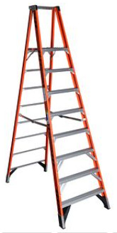 14FT REACH HEIGHT FIBERGLASS PLATFORM LADDER 8FT TYPE IAA P7408 ...